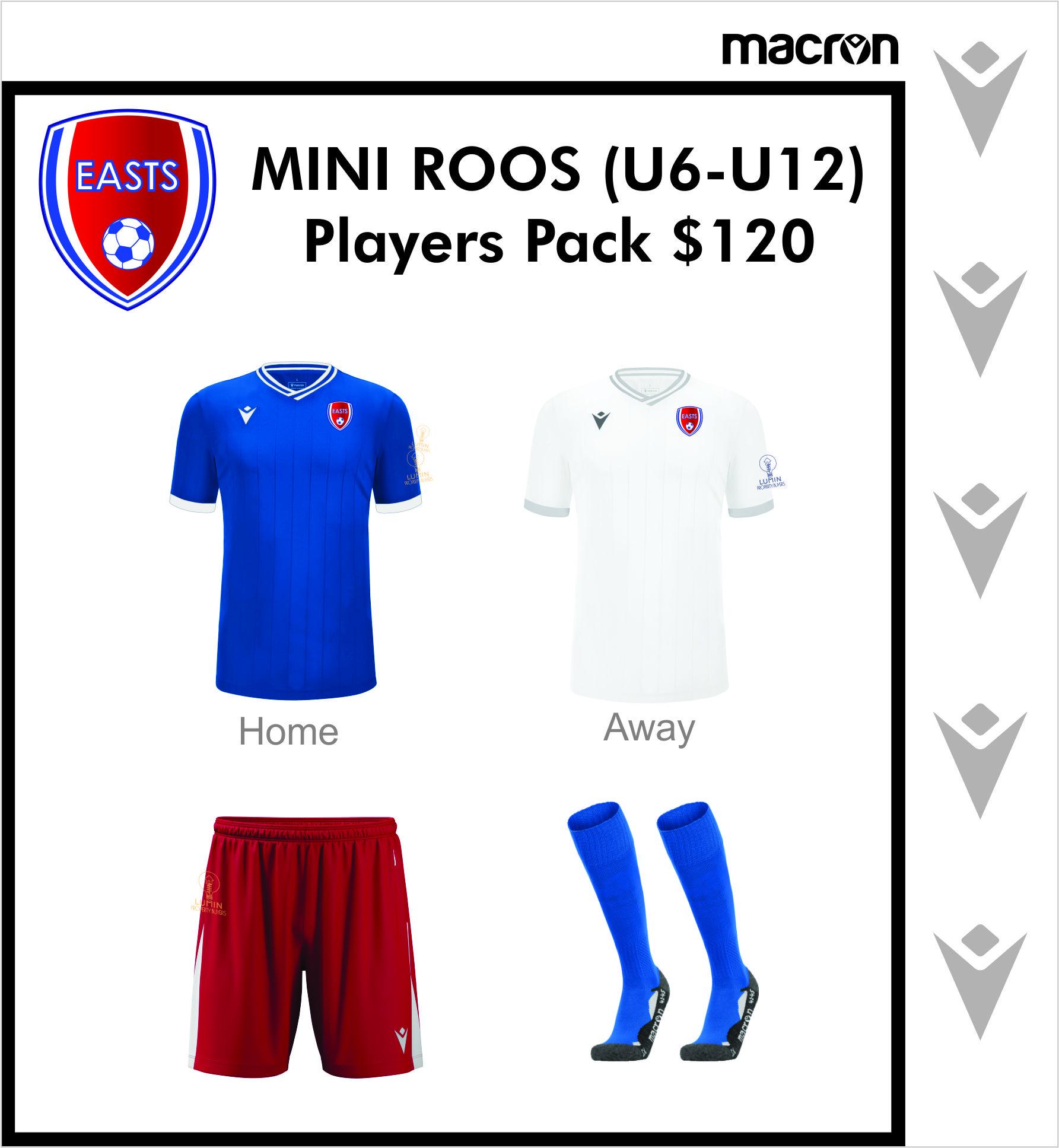 MINI ROOS (U6-U12) PLAYERS PACK - $120